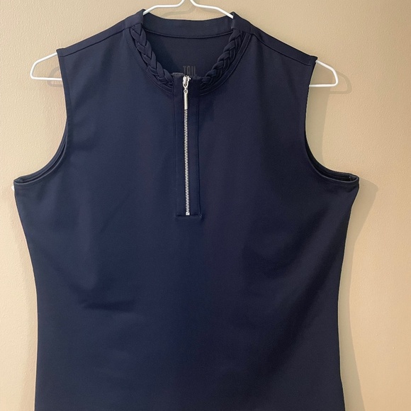 Tail | Tops | Tail Navy Unique Braid Neckline Quarterzip | Poshmark